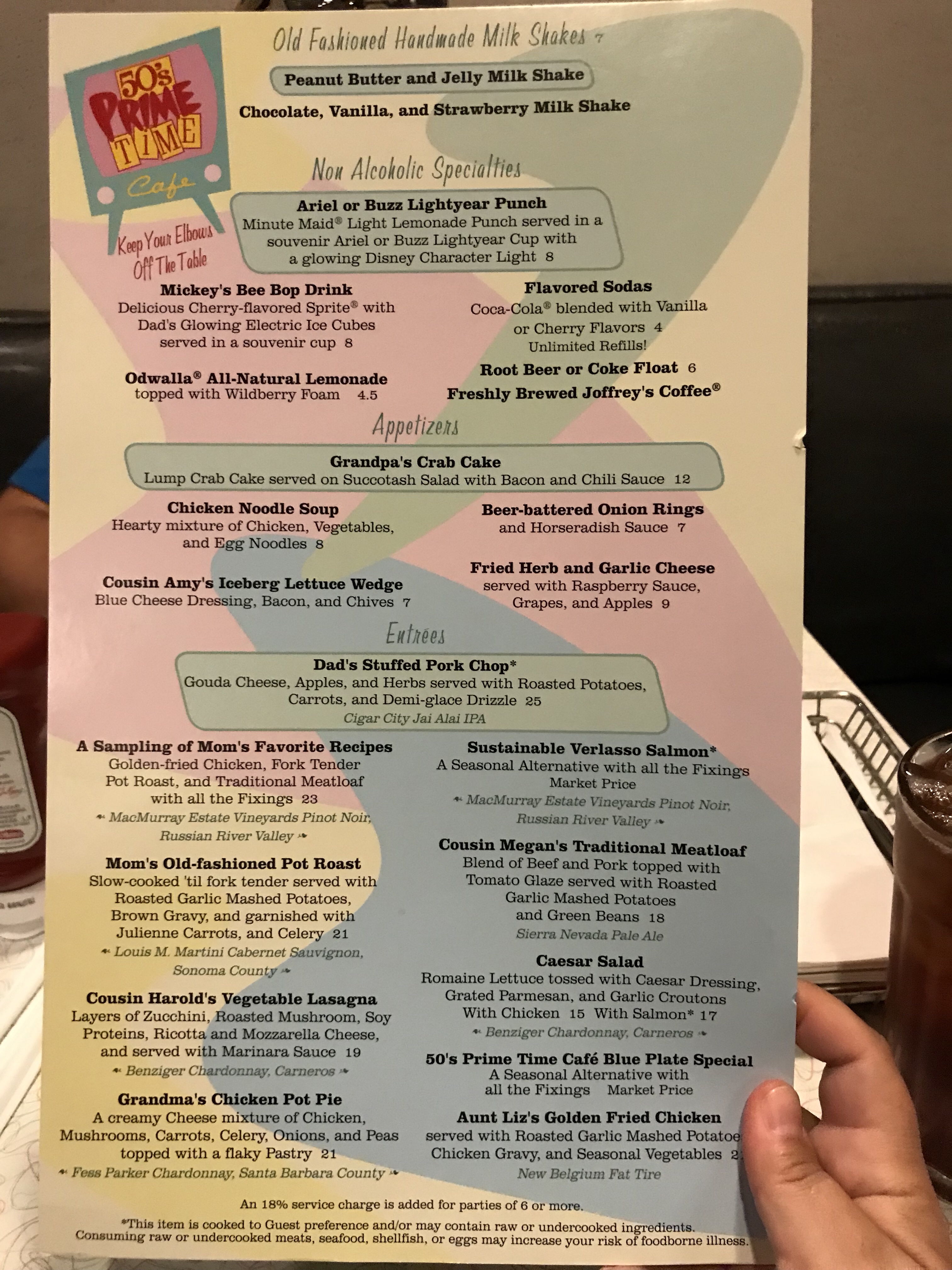 50s Prime Time Cafe Menu | The Pixie Dust Life